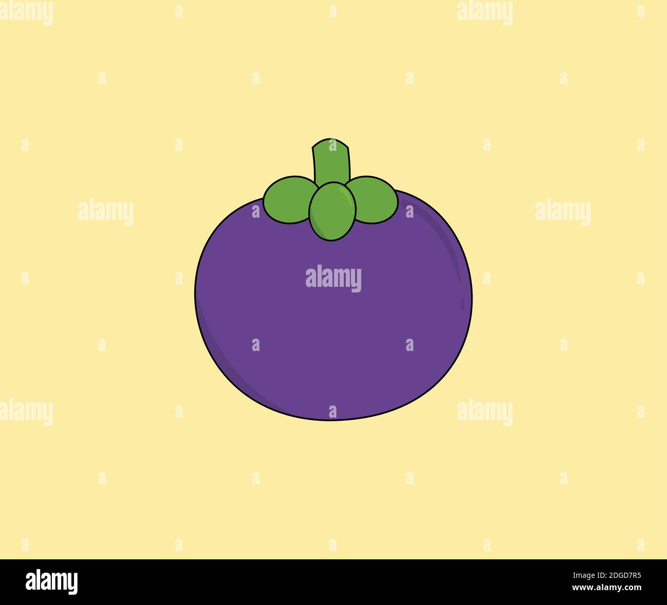 Mangosteen line icon food Stock Vector Images - Alamy