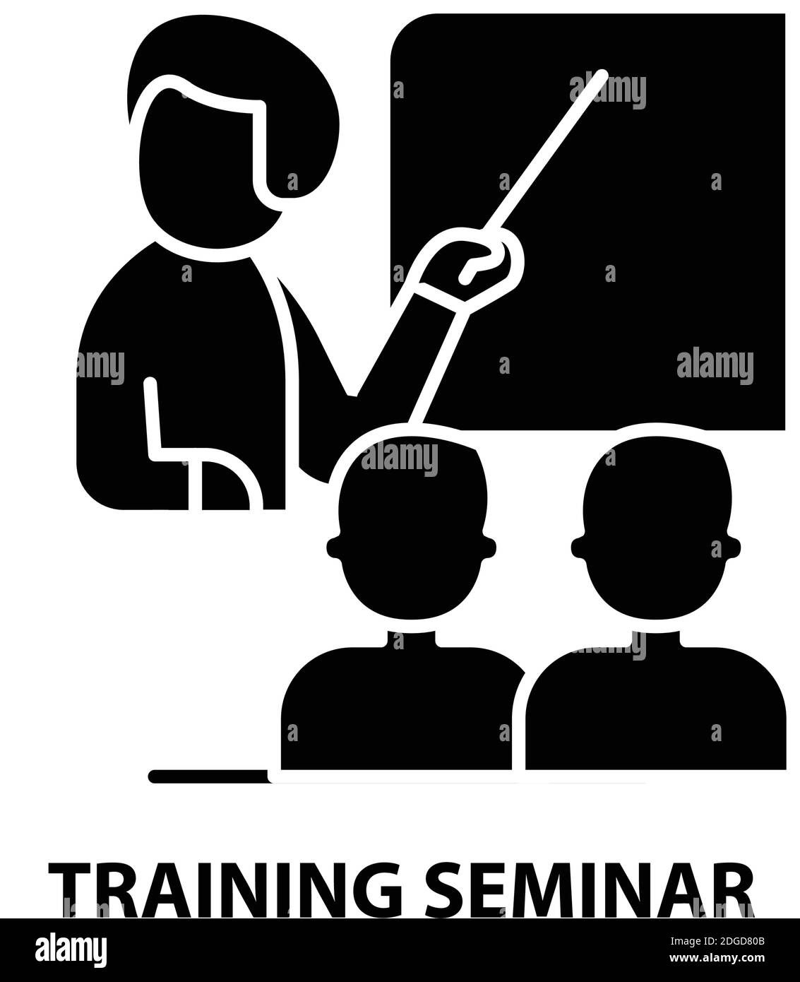 training seminar icon, black vector sign with editable strokes, concept ...