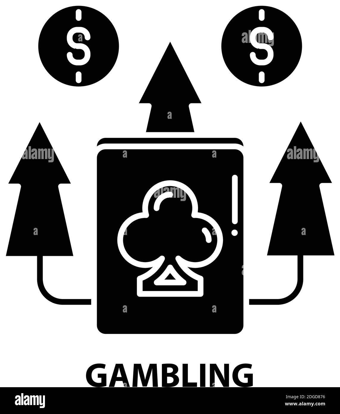 gambling icon, black vector sign with editable strokes, concept ...