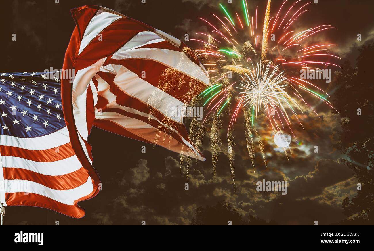 American flag fireworks hi-res stock photography and images - Alamy