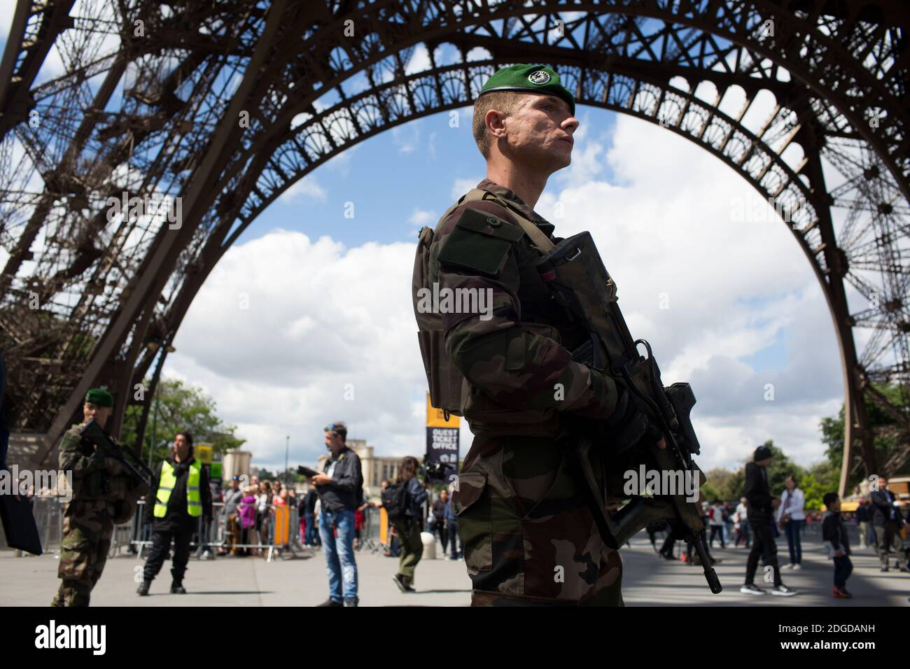 French Defense Minister Sylvie Goulard, meets French soldiers on duty as part of their as part ...