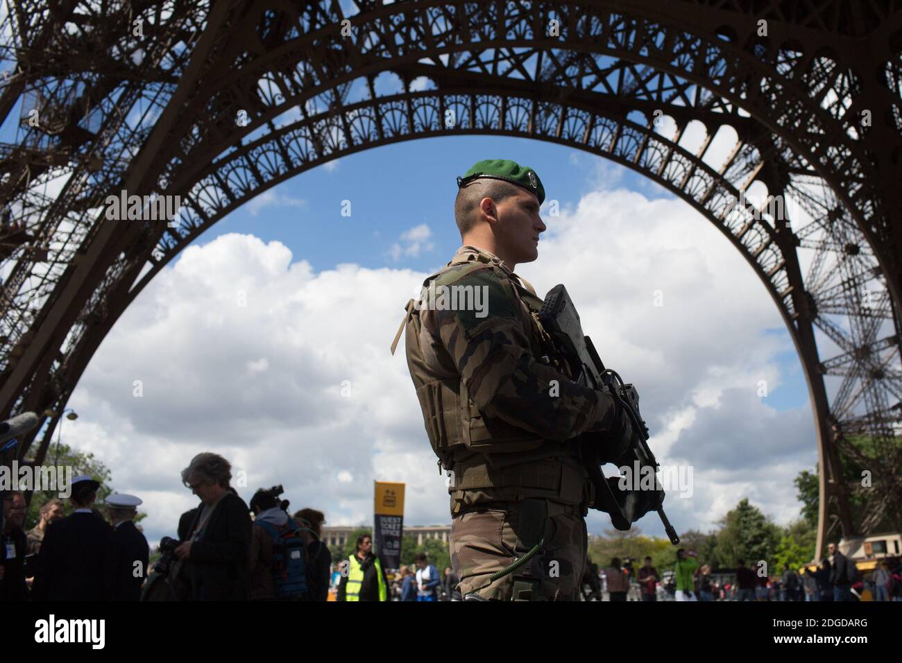 French Defense Minister Sylvie Goulard, meets French soldiers on duty as part of their as part ...