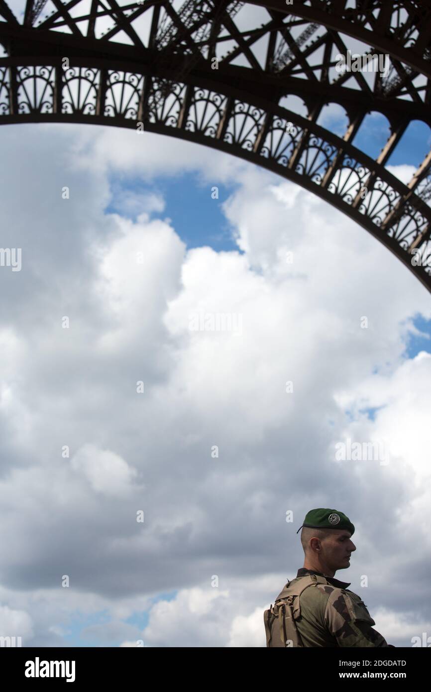 French Defense Minister Sylvie Goulard, meets French soldiers on duty as part of their as part ...