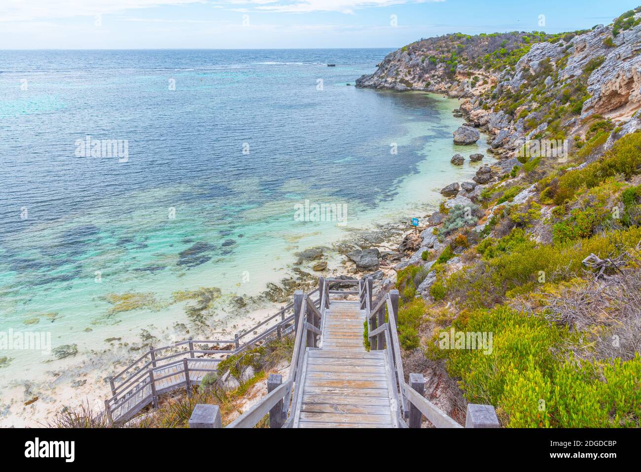 Porpoise bay viewed from parker point at Rottnest island in Australia ...