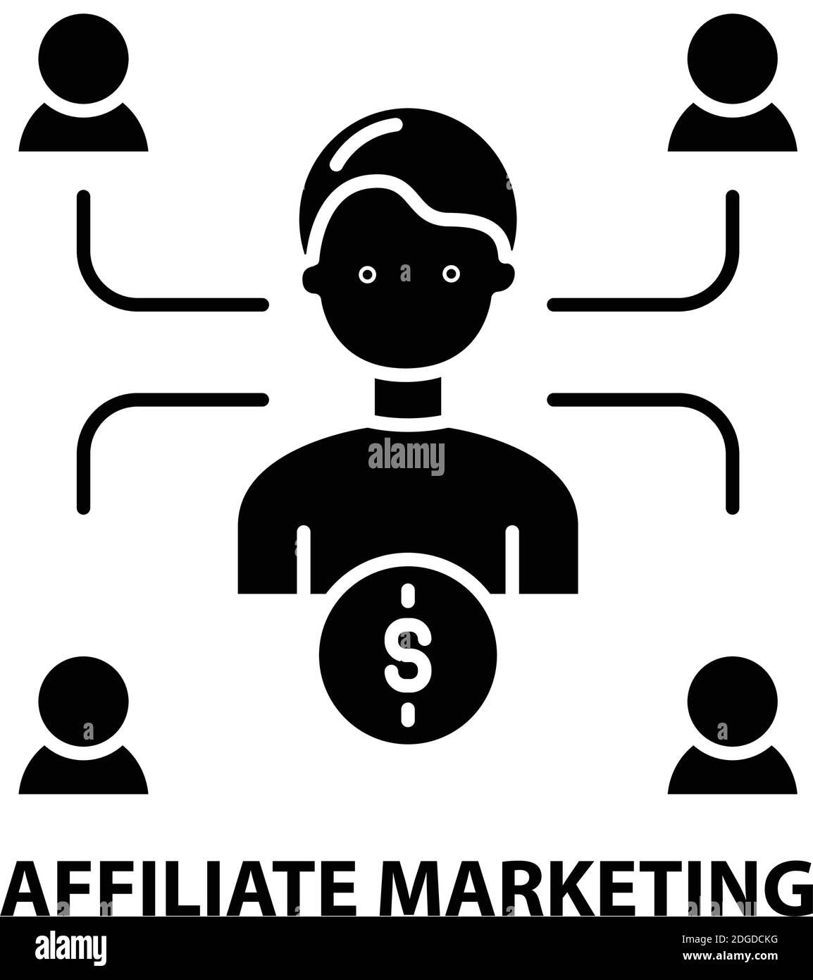 affiliate marketing sign icon, black vector sign with editable strokes ...