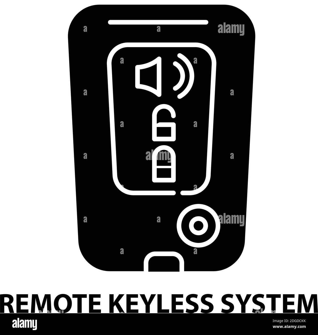 remote keyless system icon, black vector sign with editable strokes ...