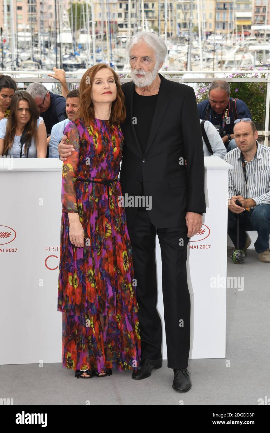 Director Michael Haneke and Isabelle Huppert attending the 'Happy End ...