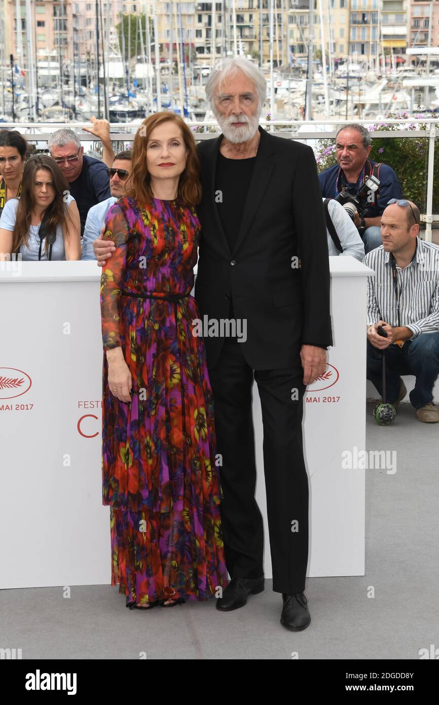 Director Michael Haneke and Isabelle Huppert attending the 'Happy End ...