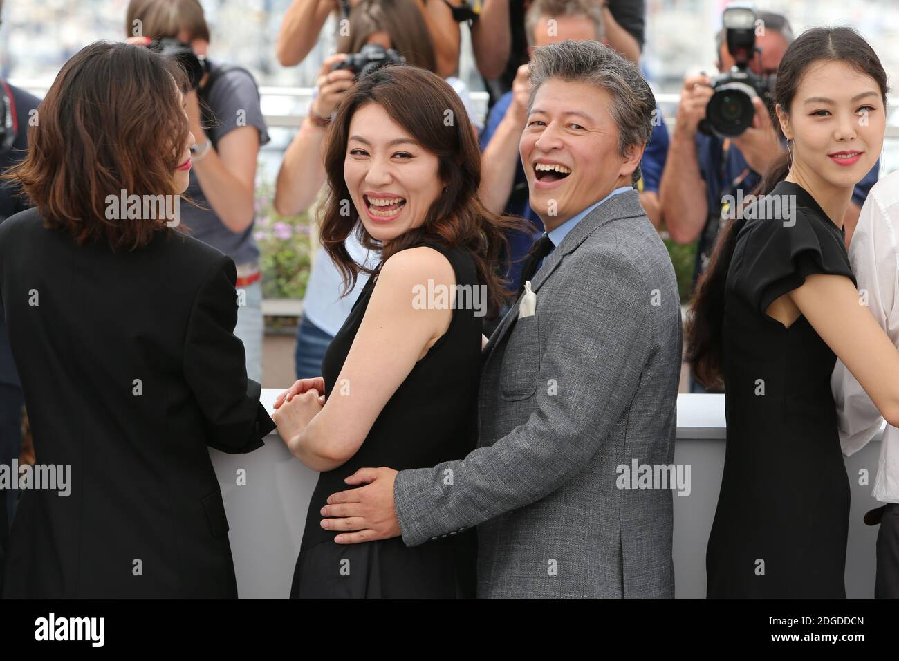 Kim Saebyunk, Cho Yunhee, Haehyo Kwon posing at Geu-Hu photocall held ...