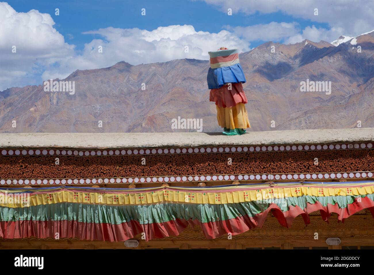 Detail of roof architecture, Karsha monastery, near Padum Zanskar ...