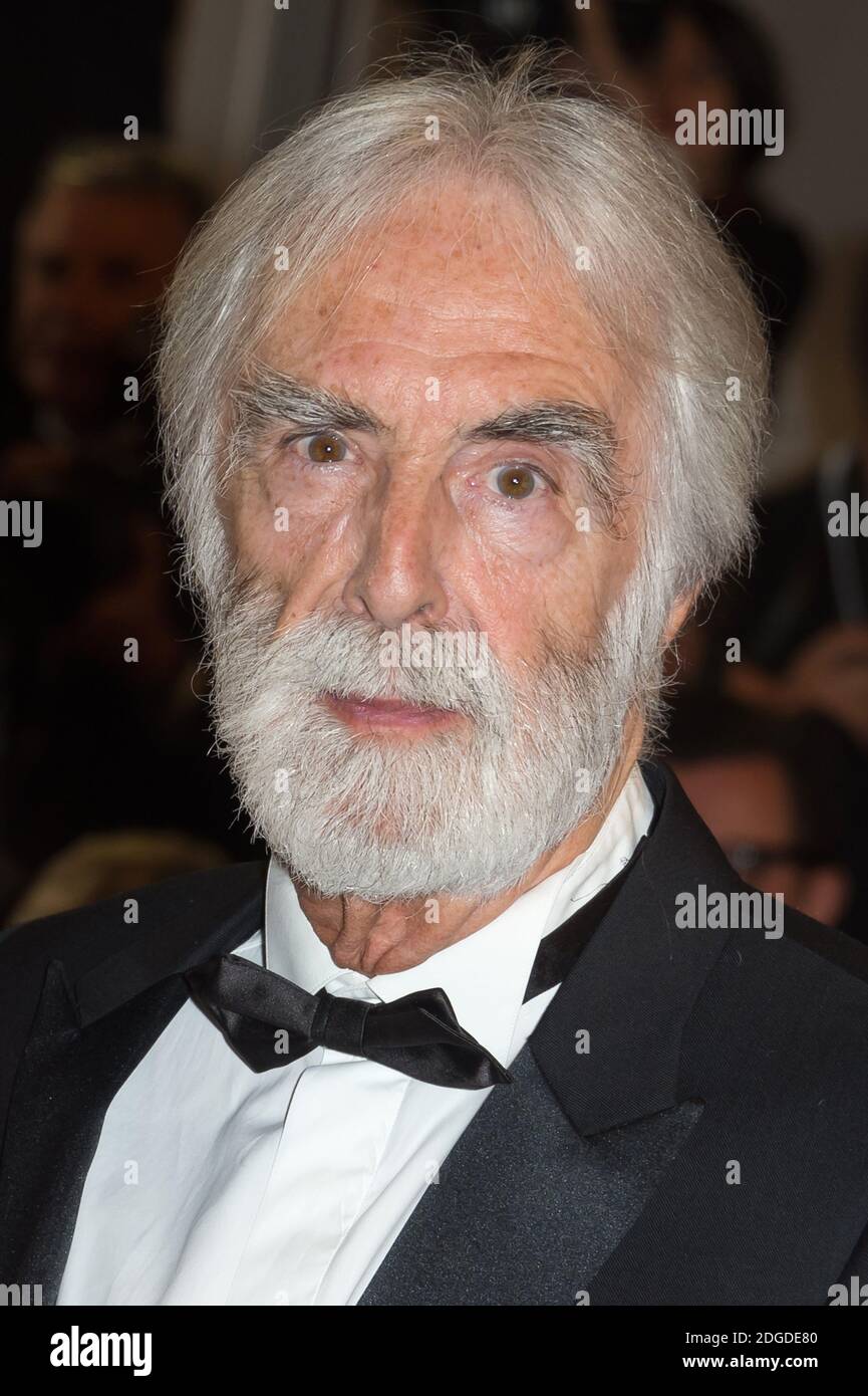 Director Michael Haneke arriving on the red carpet of 'Happy end ...