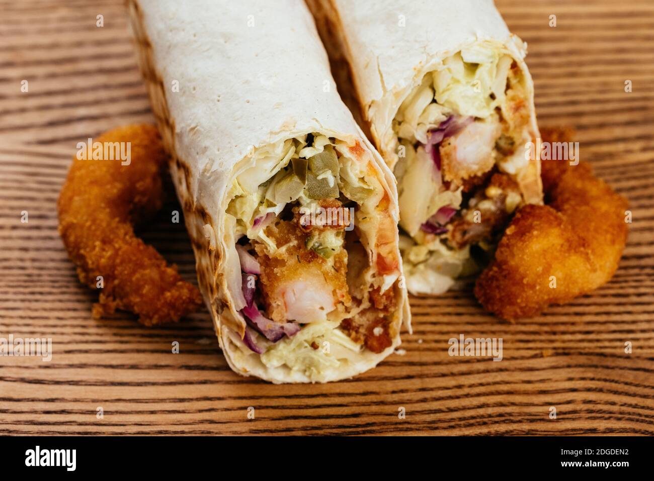 Turkish Shawarma on a wooden Board and light background Stock Photo - Alamy