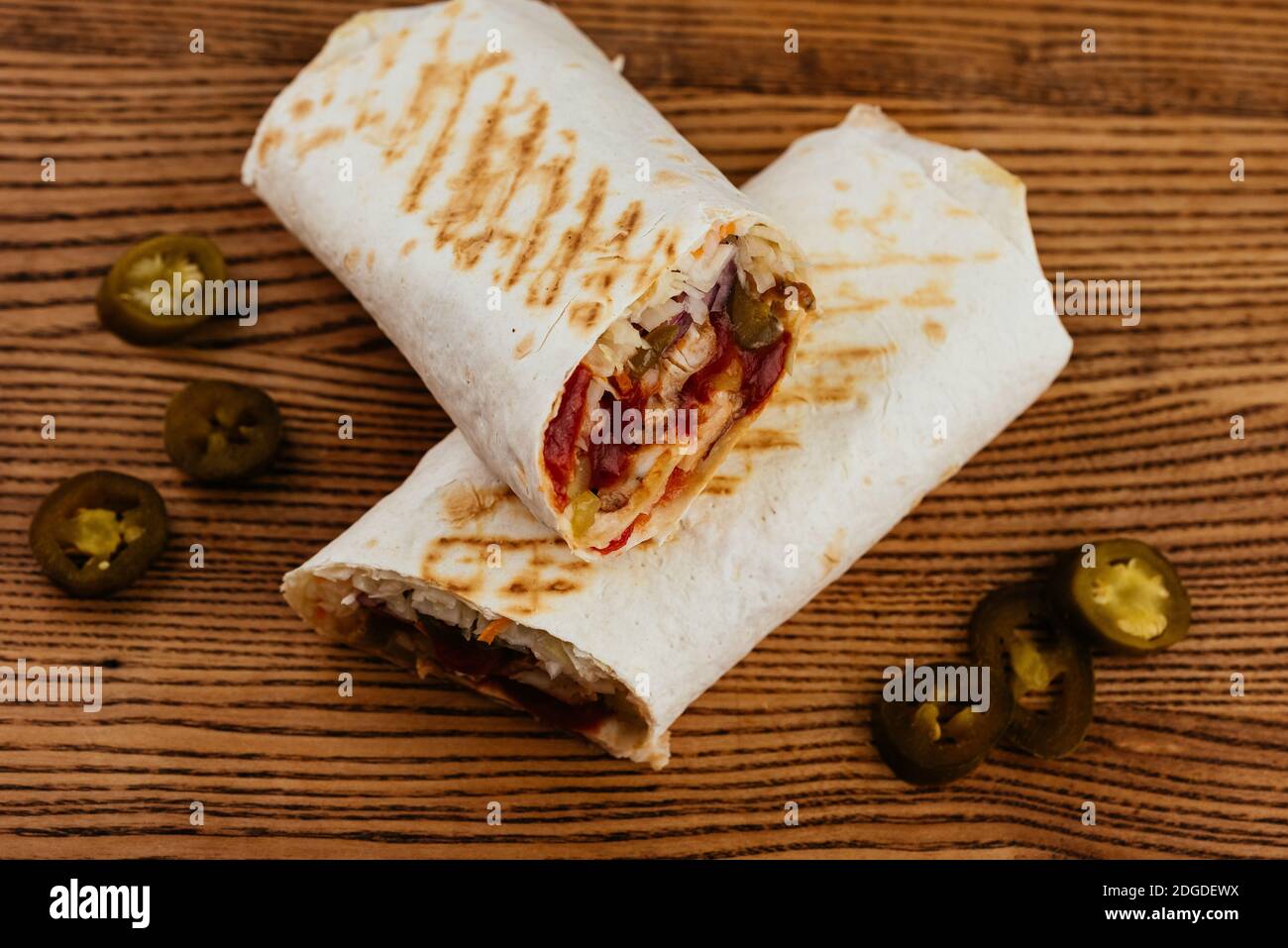 Turkish Shawarma on a wooden Board and light background Stock Photo - Alamy