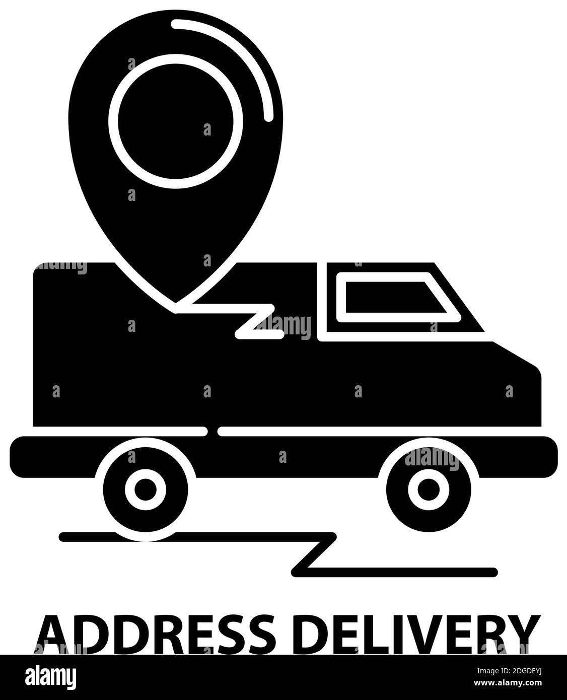 address delivery symbol icon, black vector sign with editable strokes ...