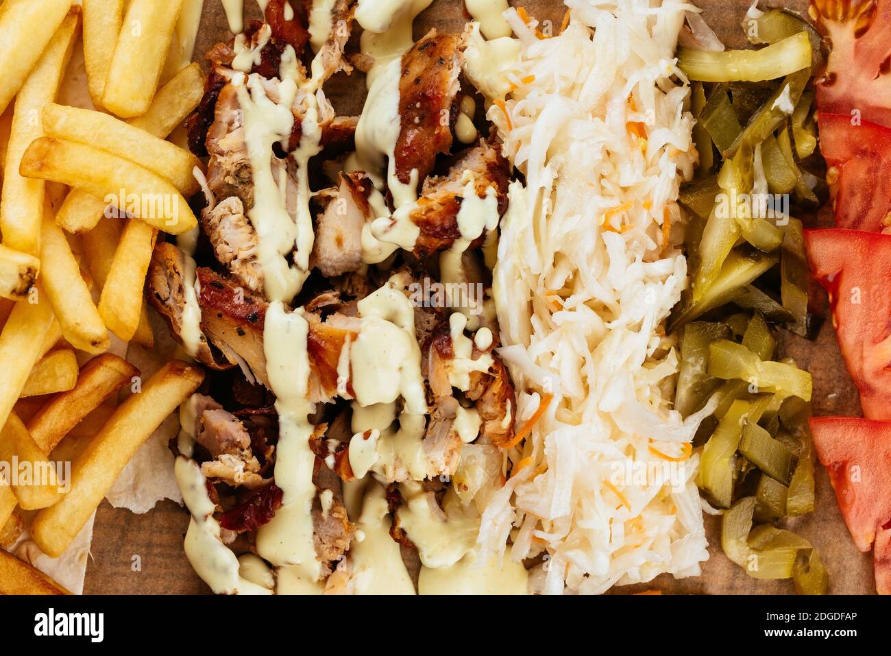 Turkish Shawarma on a wooden Board and light background Stock Photo - Alamy