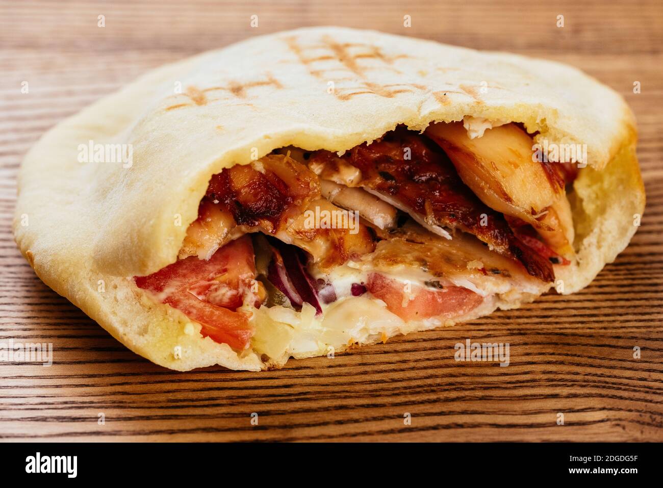 Turkish Shawarma on a wooden Board and light background Stock Photo - Alamy
