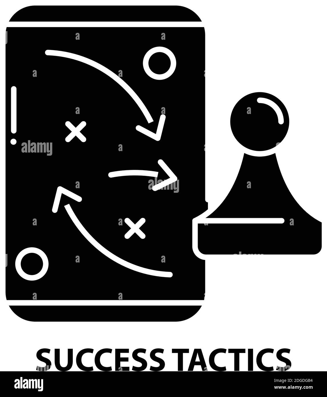 success tactics icon, black vector sign with editable strokes, concept ...