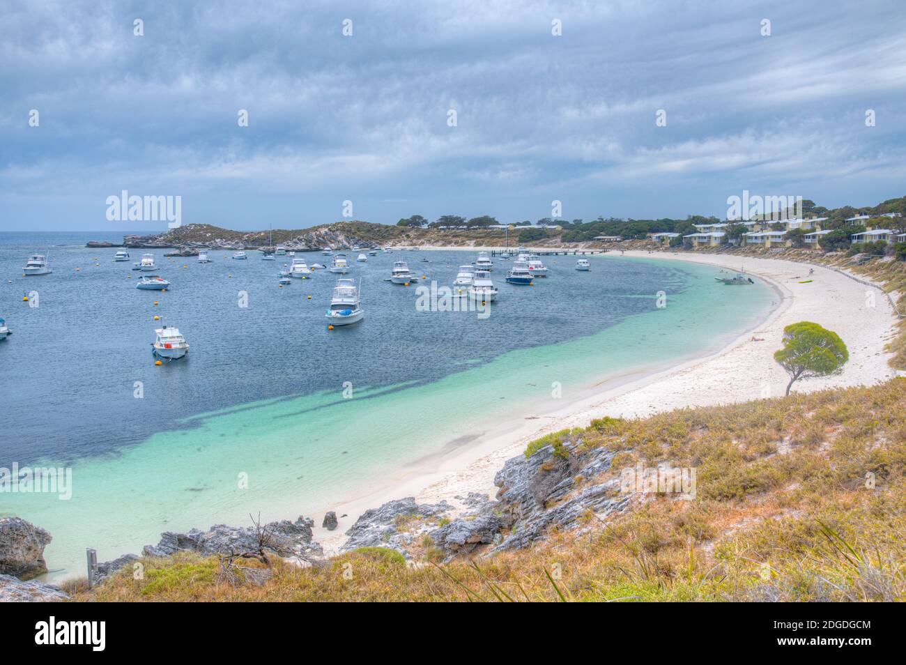 Boats mooring at Geordie bay at Rottnest island in Australia Stock ...