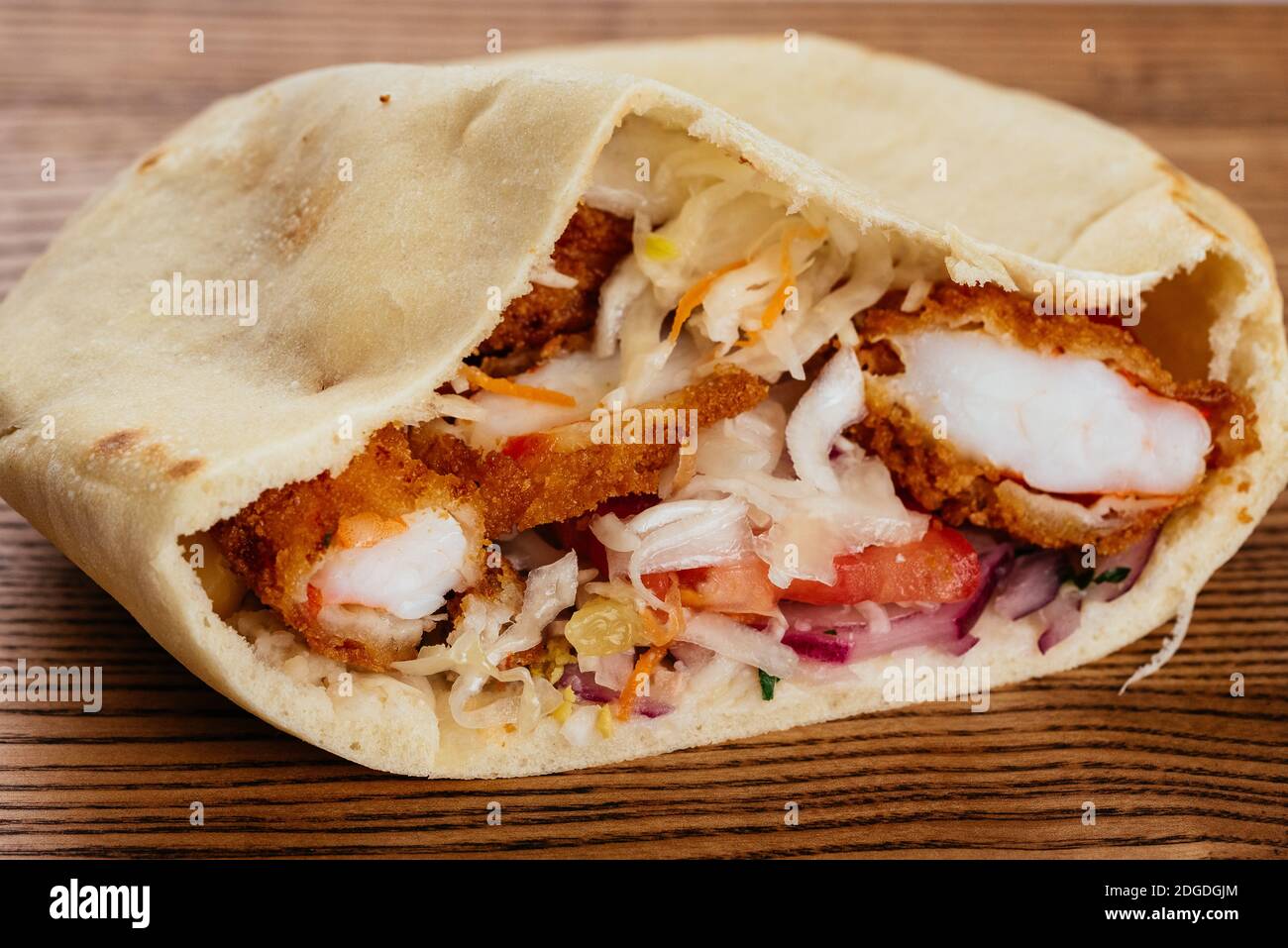 Turkish Shawarma on a wooden Board and light background Stock Photo - Alamy