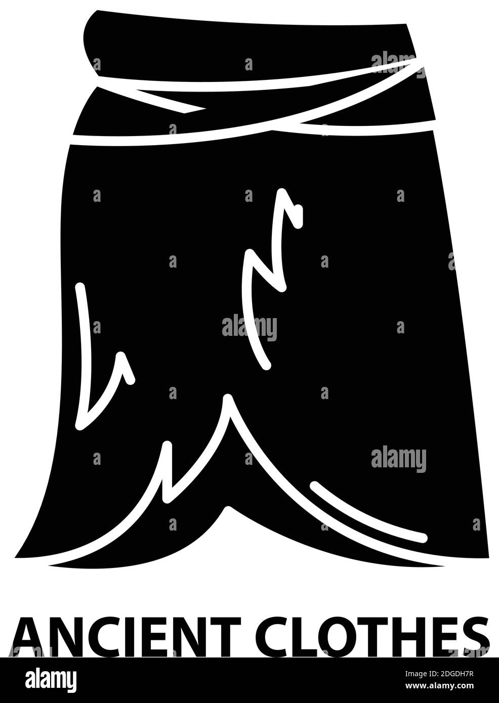 ancient clothes icon, black vector sign with editable strokes, concept ...