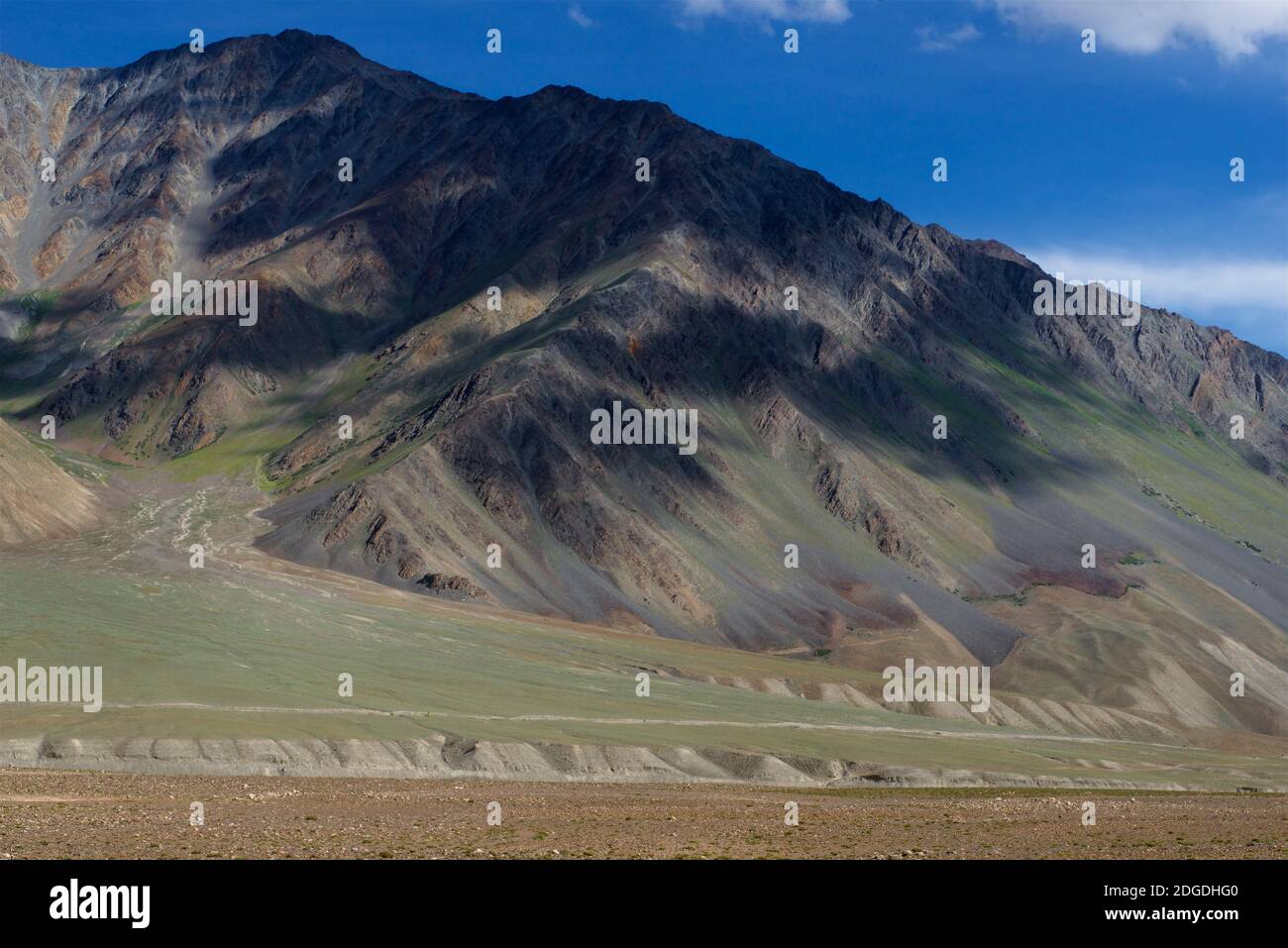 Mountain scenery of the Zanskar valley surroundng Karsha monastery ...
