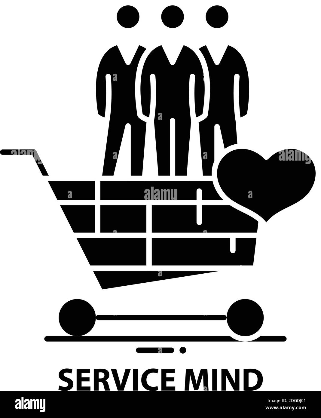 service mind symbol icon, black vector sign with editable strokes ...