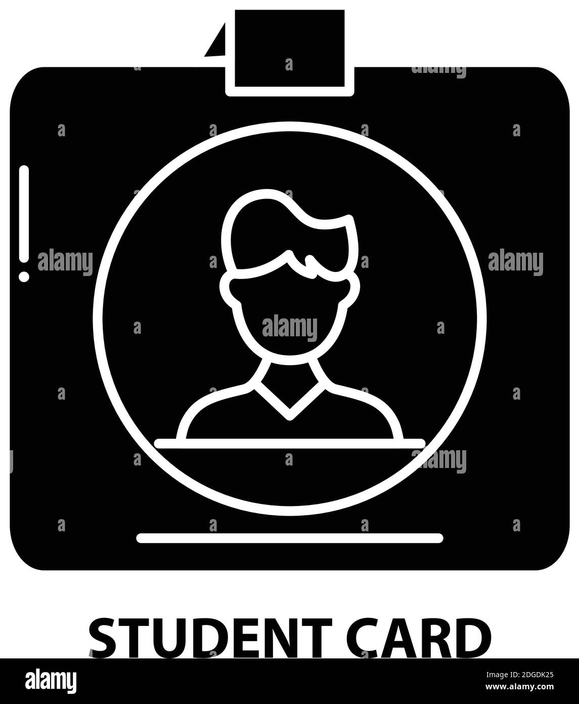 student card icon, black vector sign with editable strokes, concept ...