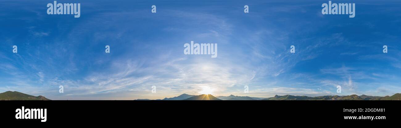 Seamless panorama of sky with light clouds in spherical equirectangular ...