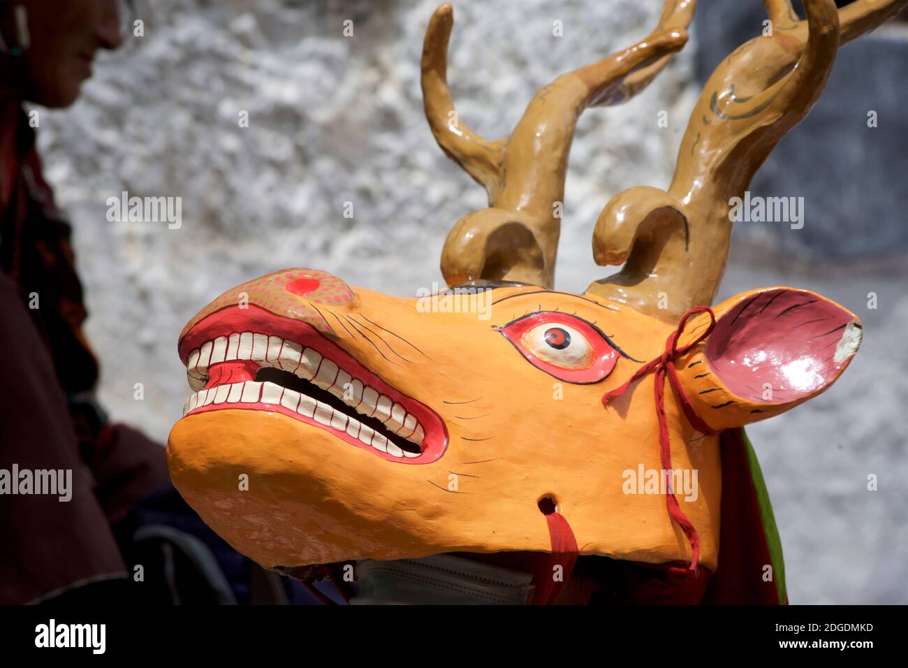 Deer mask for a cham dance at Karsha Gustor / Zanskar festival, Karsha ...