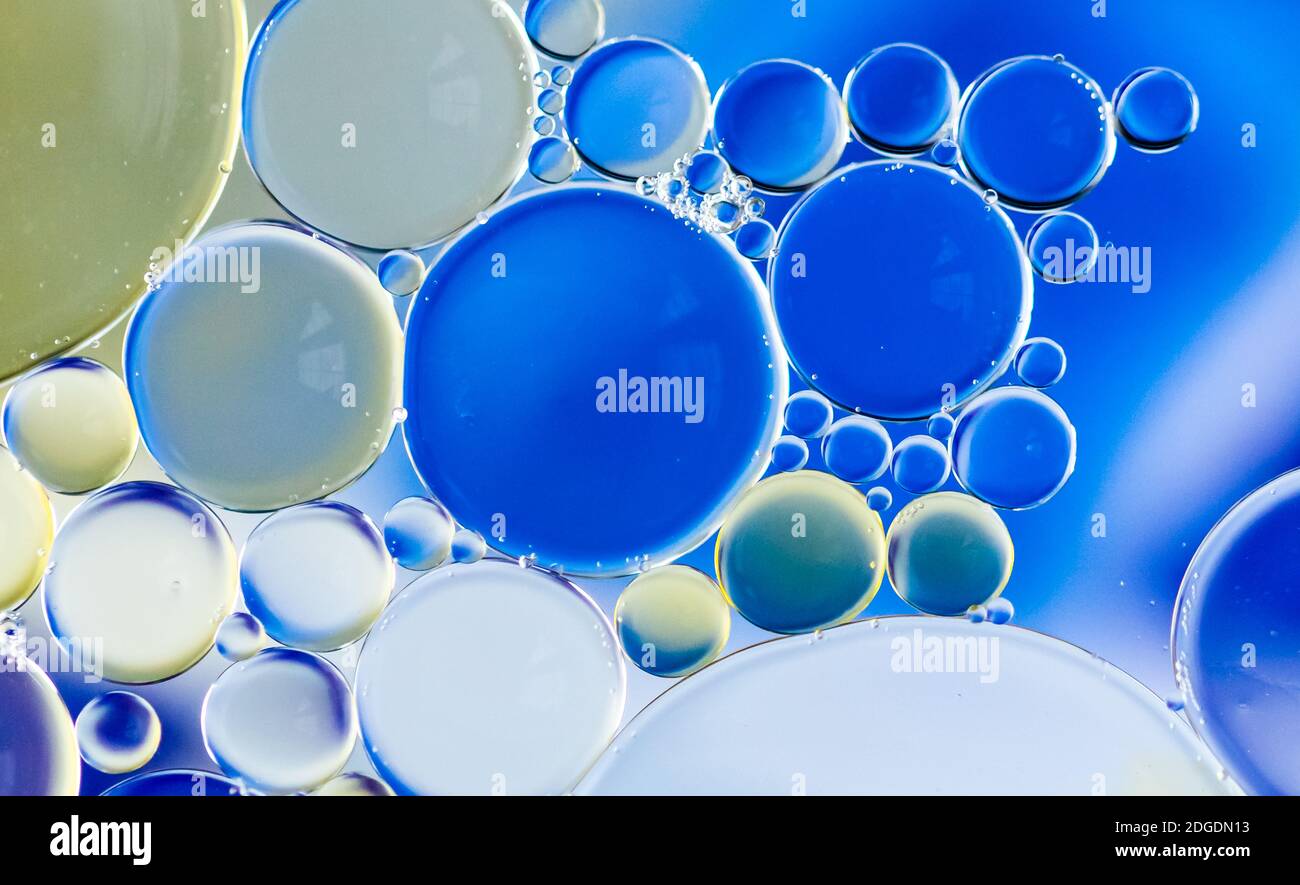 Abstract macro image of colorful oil drop circles in water Stock Photo ...