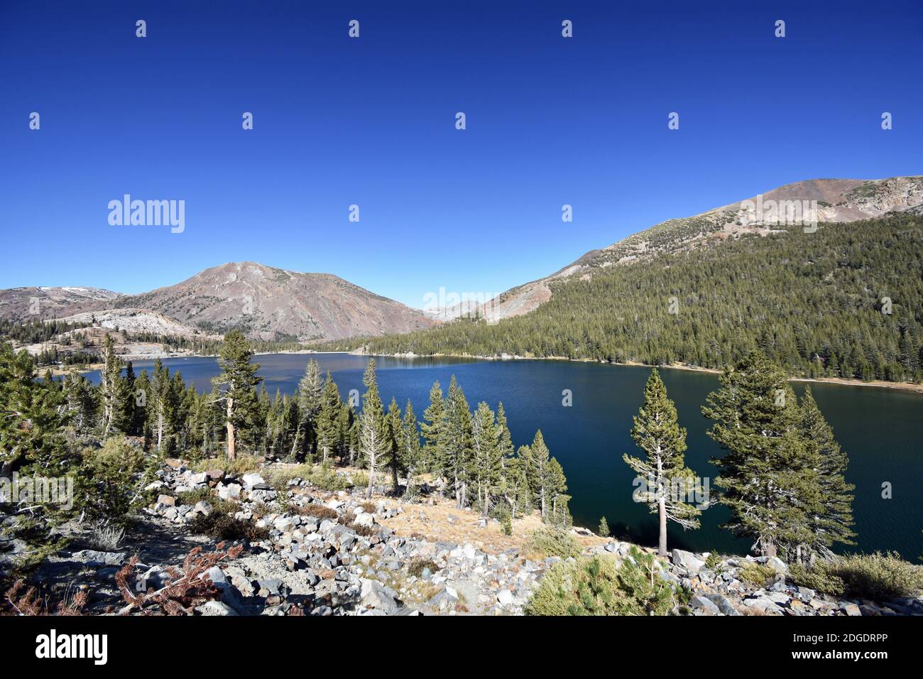 Tioga Lake, just outside the east entrance to Yosemite National Park ...