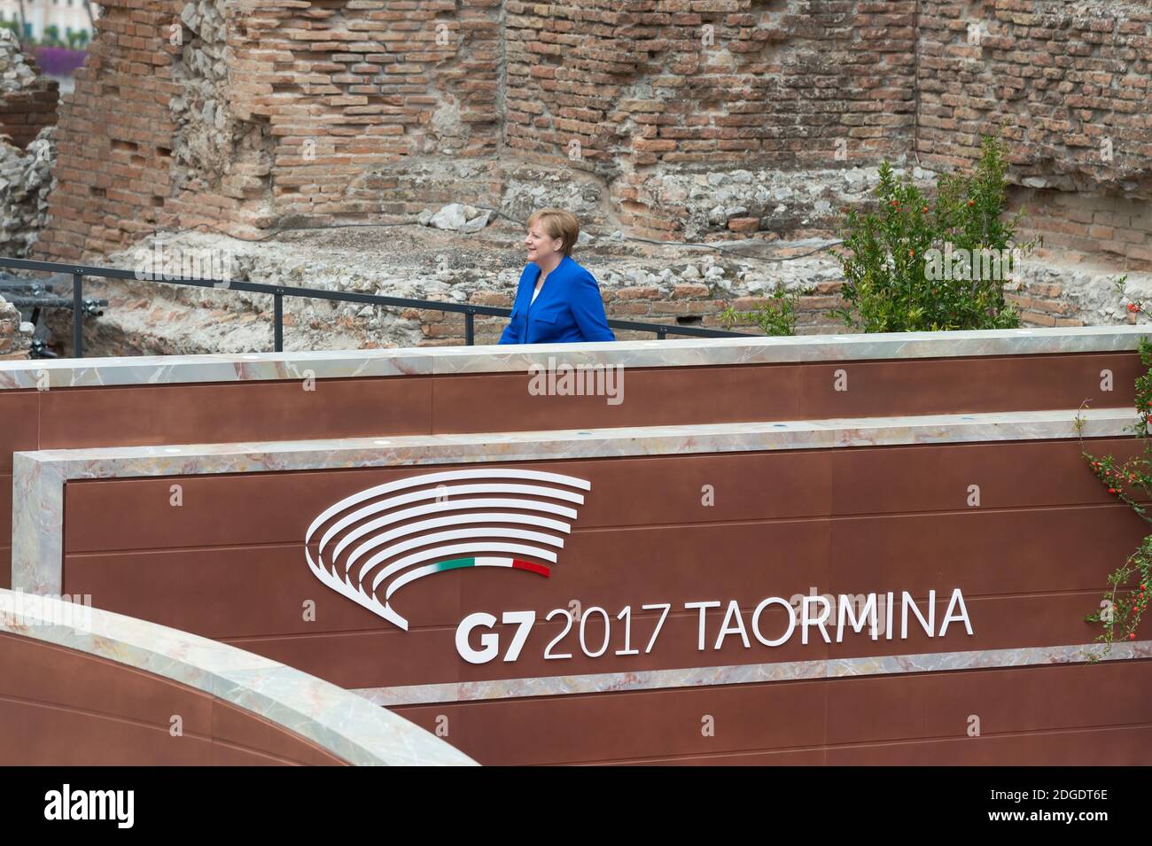 German Chancellor Angela Merkel during the family photo session on the ...