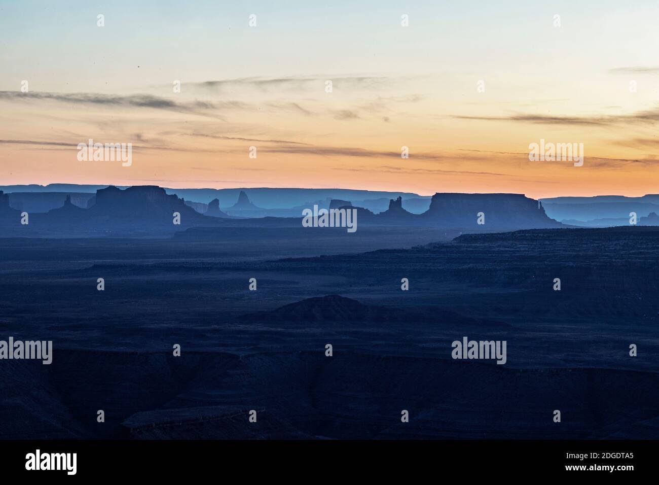 Mesas and buttes of Monument Valley, Arizona seen from Muley Point ...
