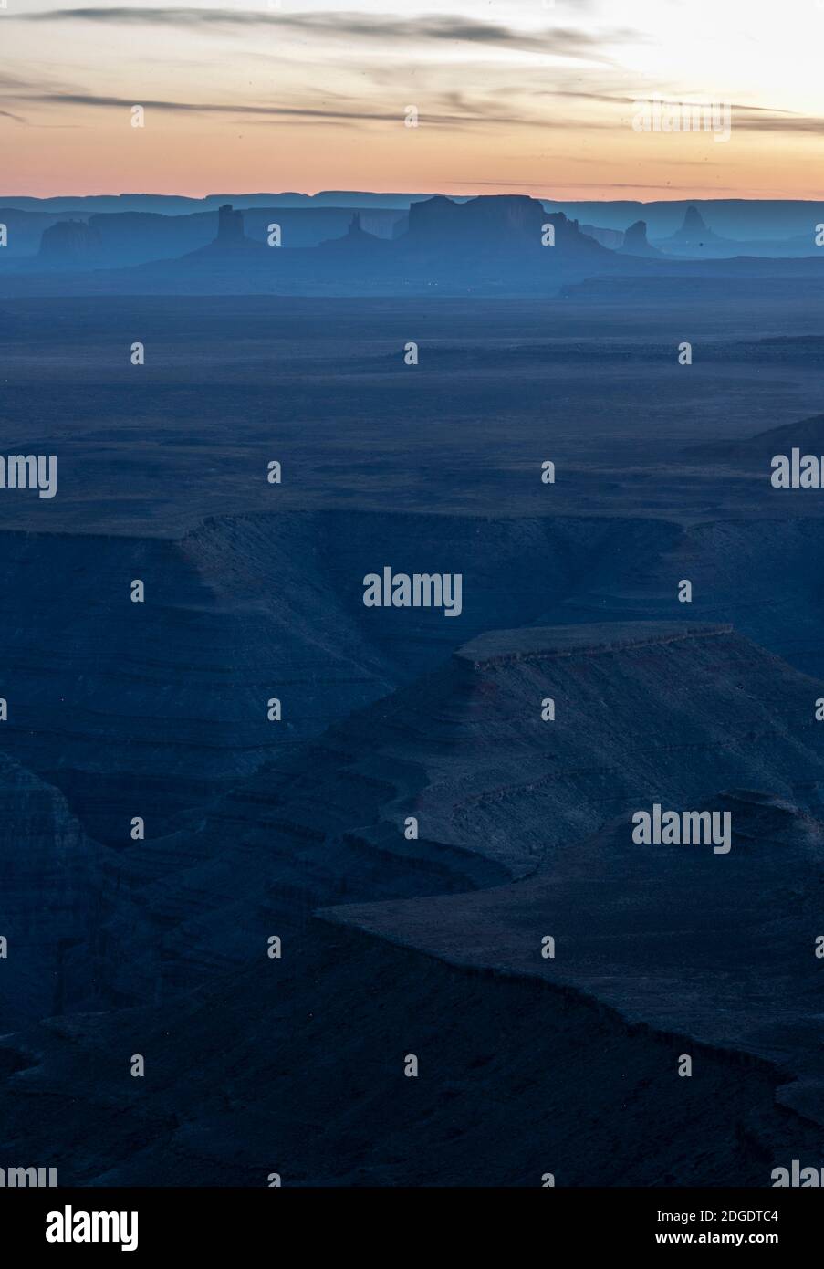 Desert region Monument Valley Utah seen from Muley Point Utah sunset ...