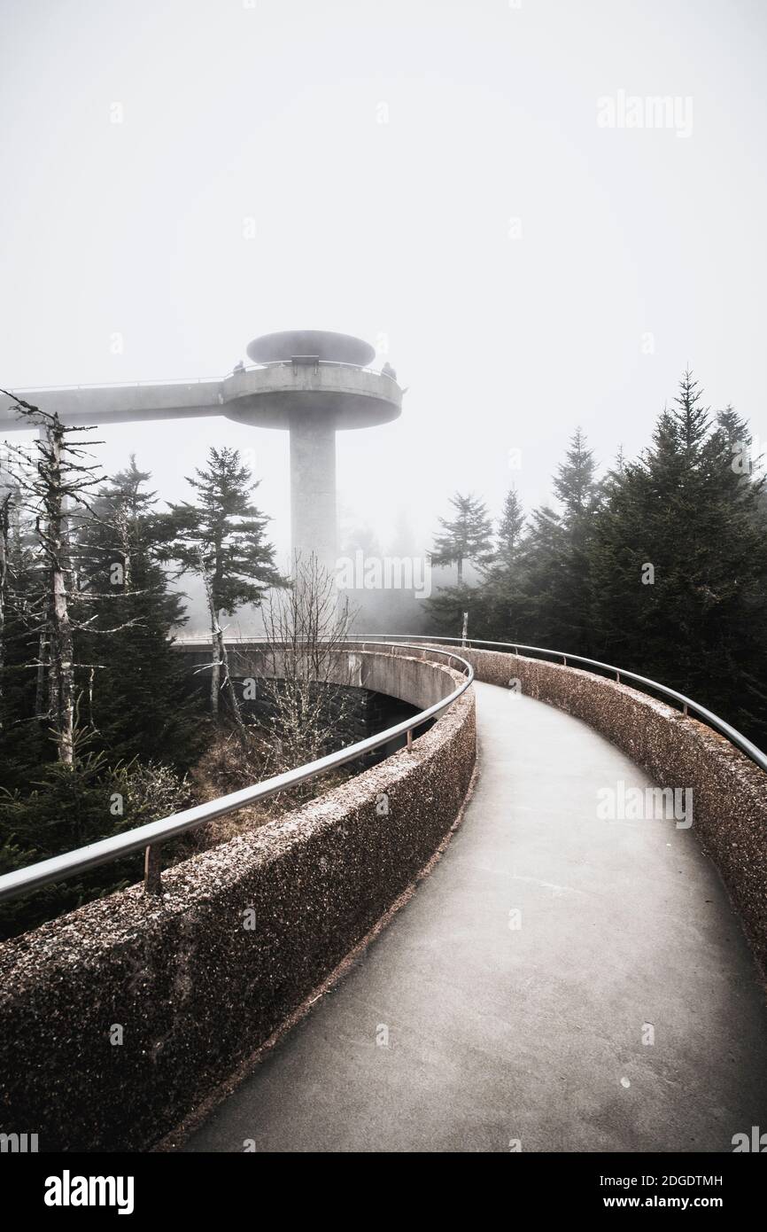 walkway to clingman's dome, highest point Tennessee, smokey mountains ...