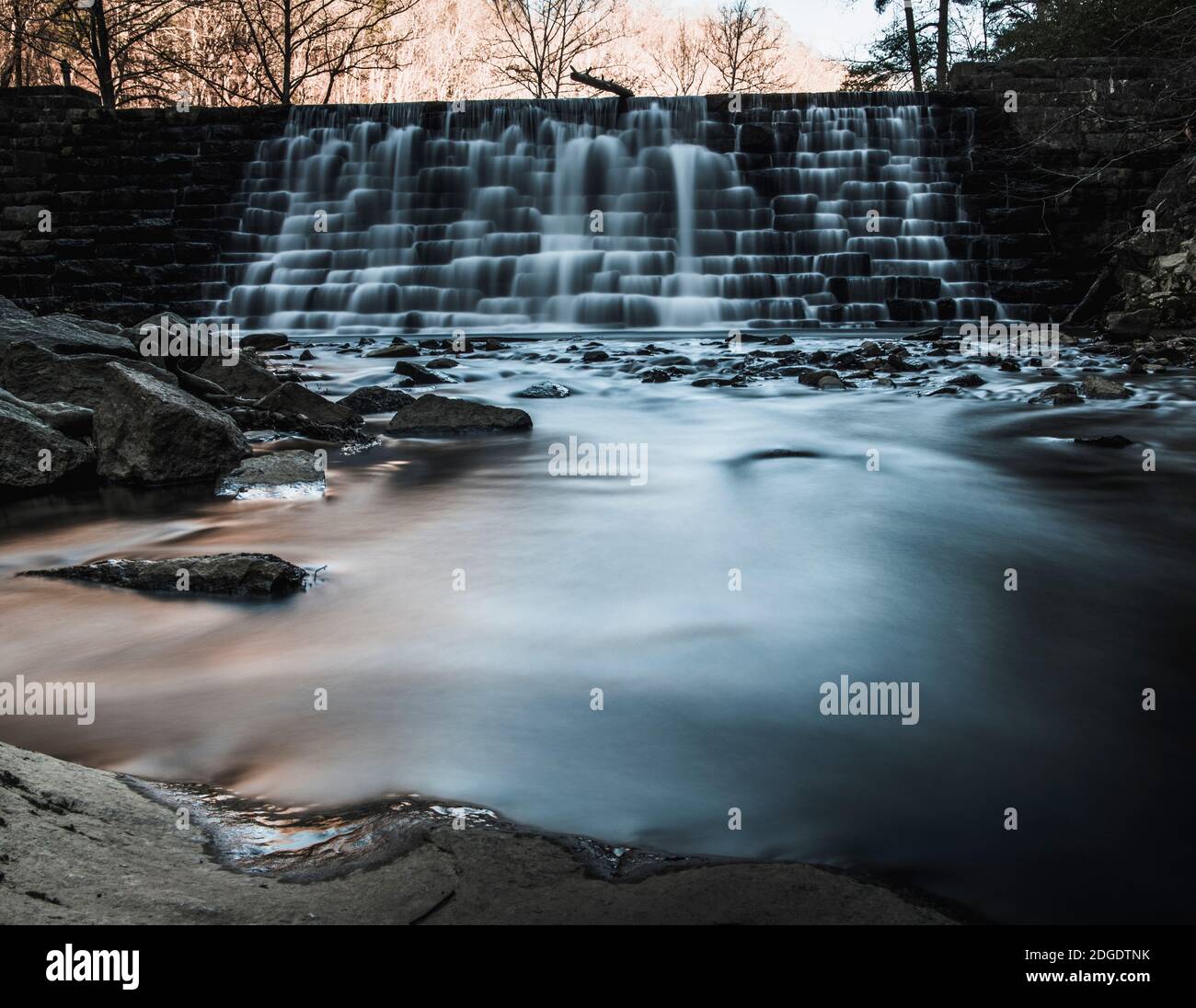otter lake dam along the blue ridge parkway, Virginia waterfall Stock ...