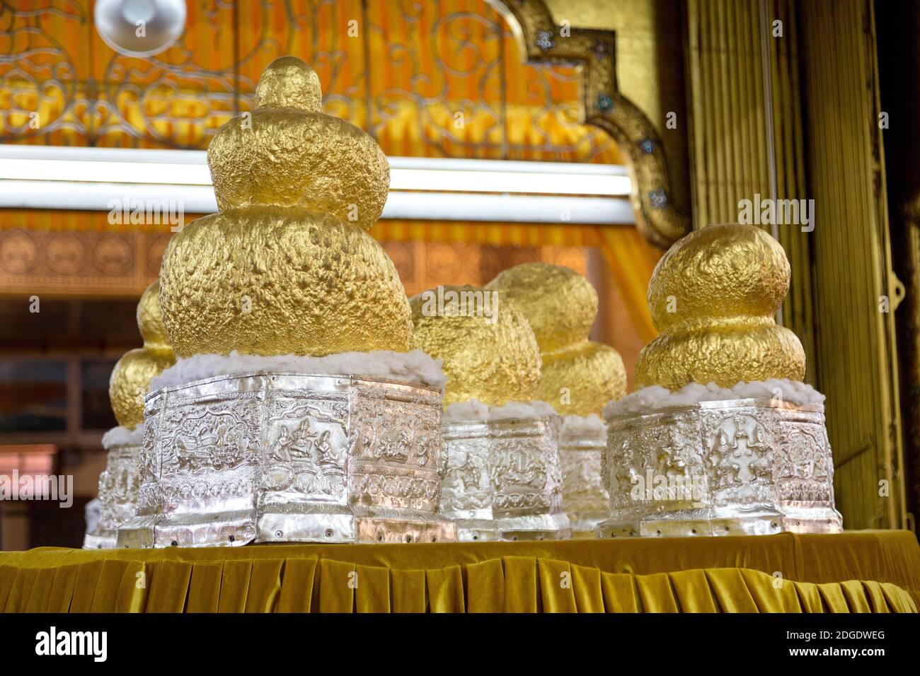 Golden Buddha Figures in the Phaung Daw U Pagoda at Inle Lake in ...