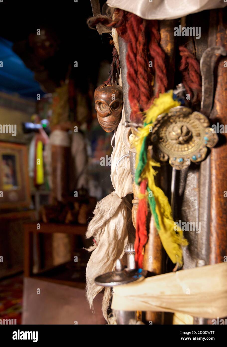 Antique buddhist treasures, Stongdey Monastery, Zanskar, Ladakh ...