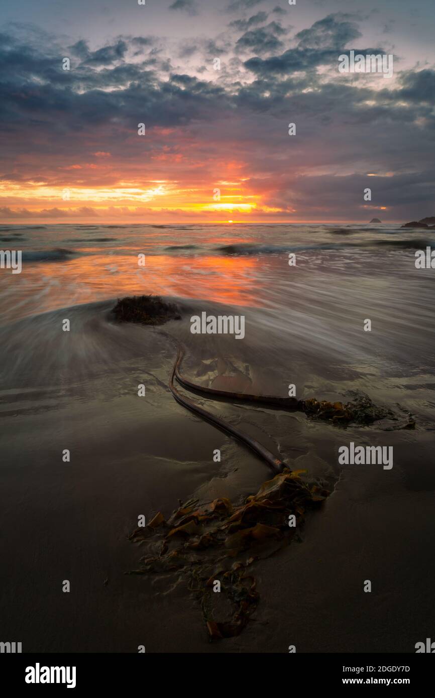 Dramatic Sunset at the Beach, Color Image Stock Photo - Alamy