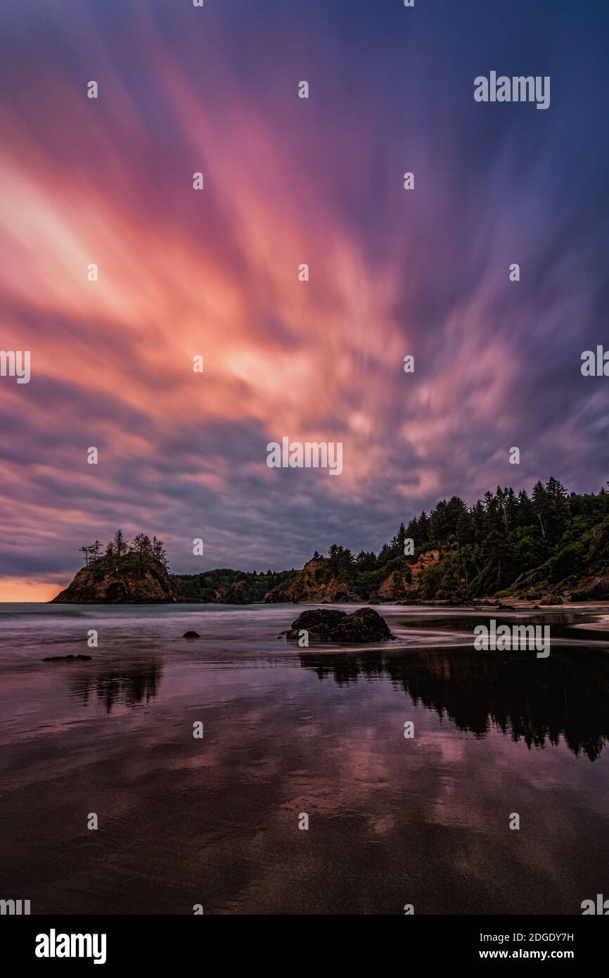 Dramatic Sunset at the Beach, Color Image Stock Photo - Alamy