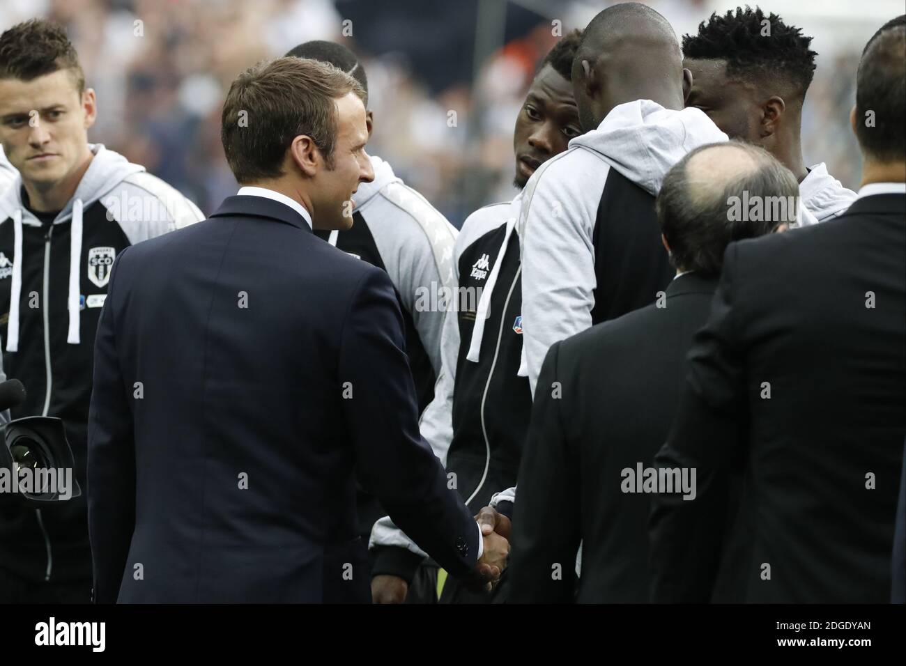 President Emmanuel Macron attends the French Cup final football match ...