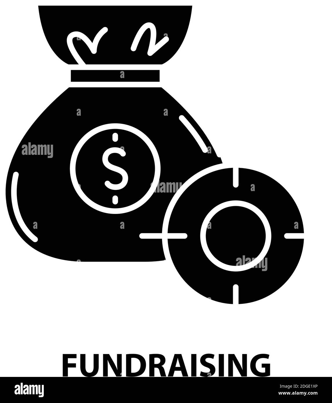 fundraising icon, black vector sign with editable strokes, concept illustration Stock Vector ...