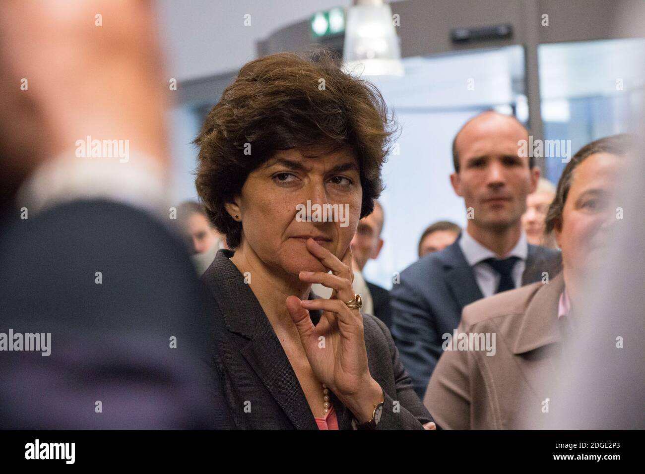 French Minister of the Armed Forces Sylvie Goulard looks on during a ...