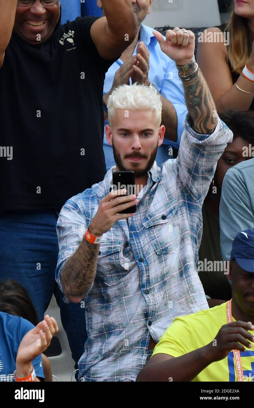 French singer Matt Pokora attends the French Tennis Open at Roland ...
