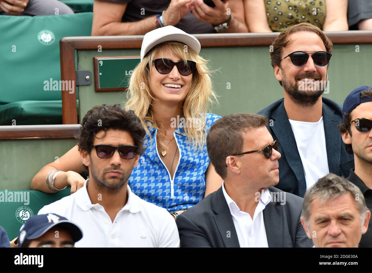 Pauline Lefevre attends the French Tennis Open at Roland Garros arena ...
