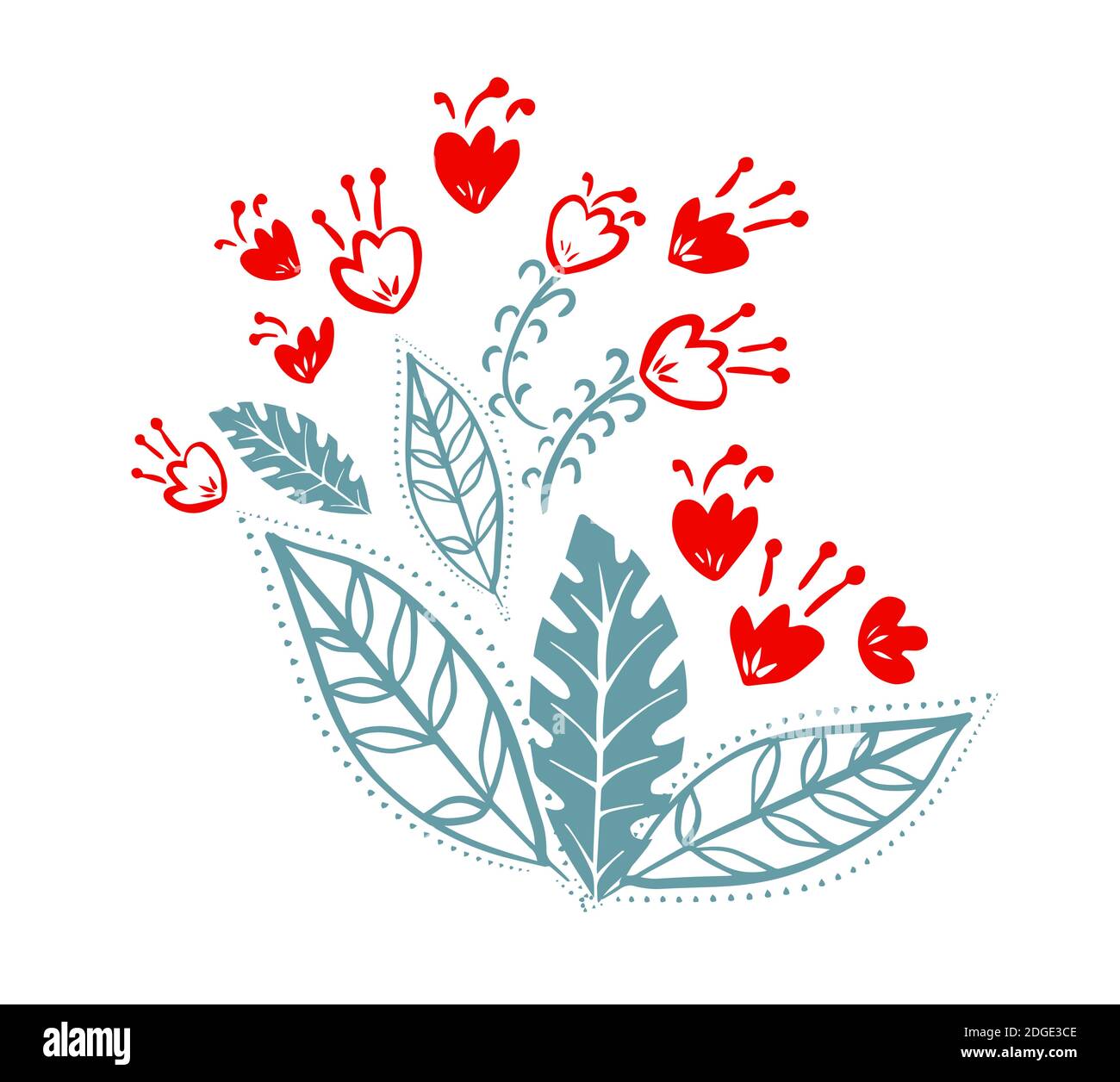 Red lilies. Stylized simple flowers. Vector illustration Stock Vector ...