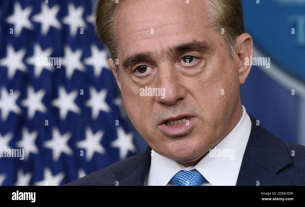 Veterans Affairs David Shulkin speaks during a briefing in the James S ...