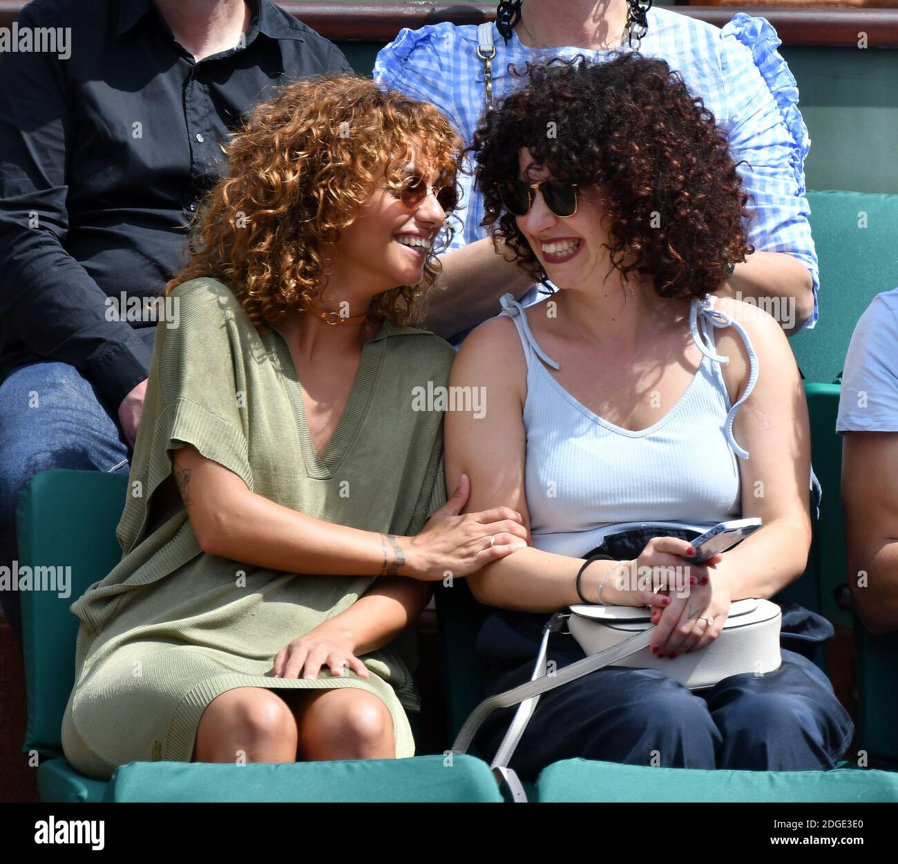 Singer Tal Benyerzi and her friend attend the French Tennis Open at ...