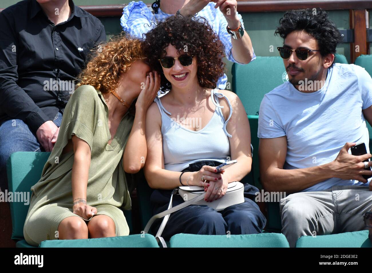 Singer Tal Benyerzi and her friend attend the French Tennis Open at ...