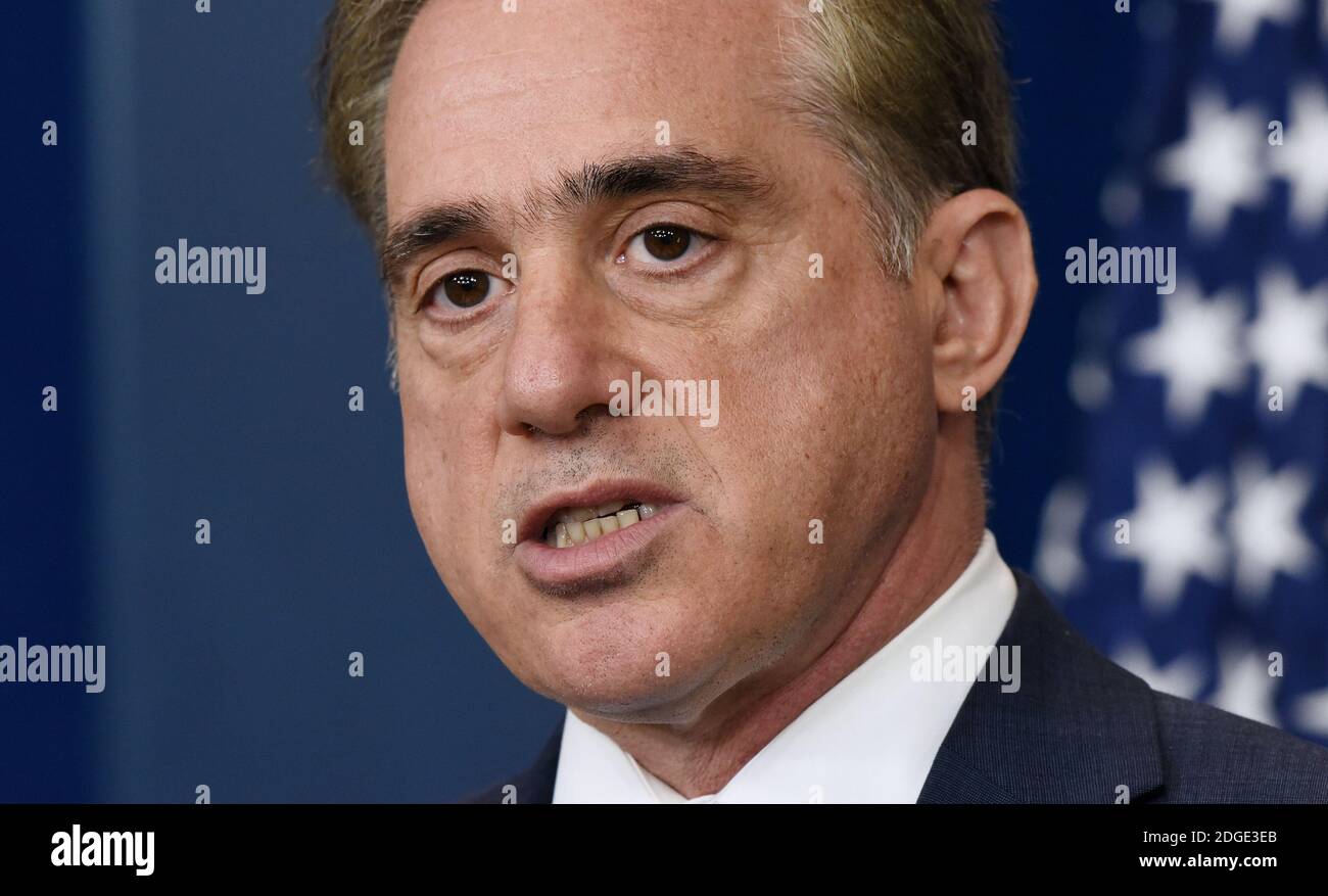 Veterans Affairs David Shulkin speaks during a briefing in the James S ...